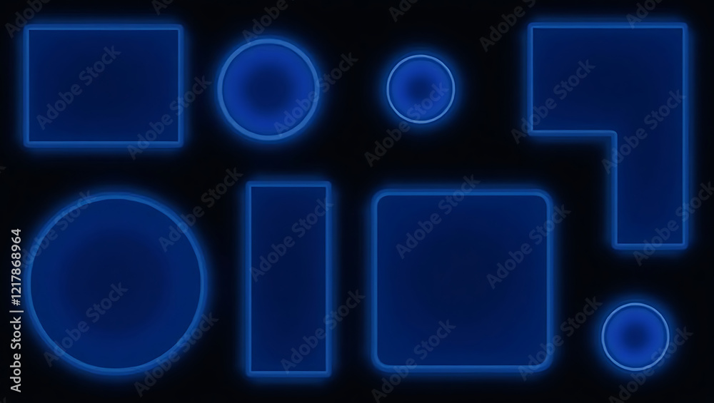 Neon glass frame collection with luminescent geometric elements - blue ...