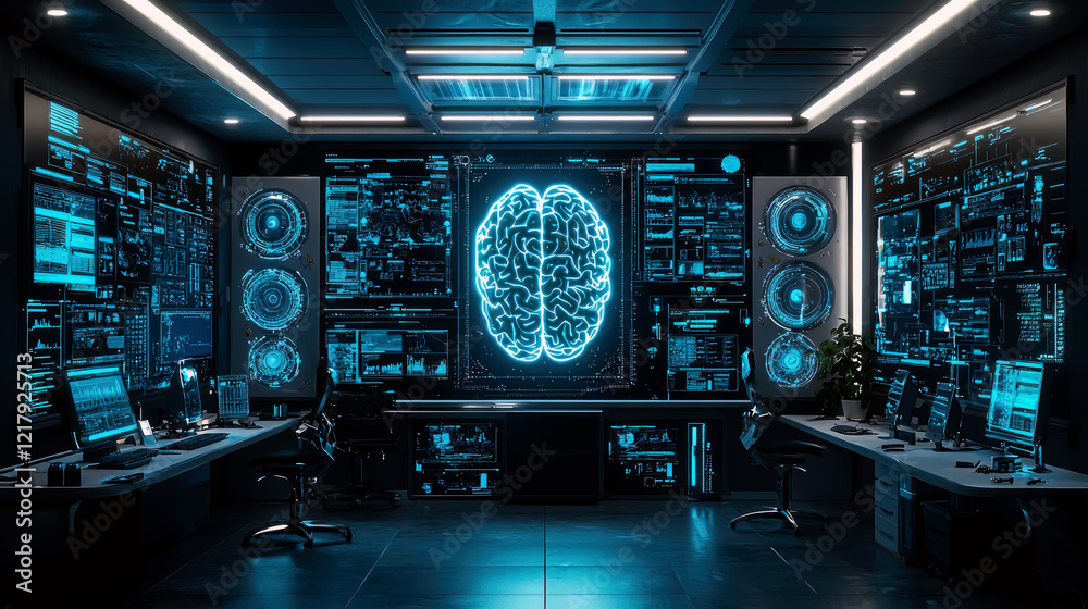 Futuristic Digital Brain Command Center: A Glimpse into the Future of ...