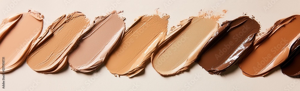 Foundation shades for various skin tones, smooth texture, rich ...