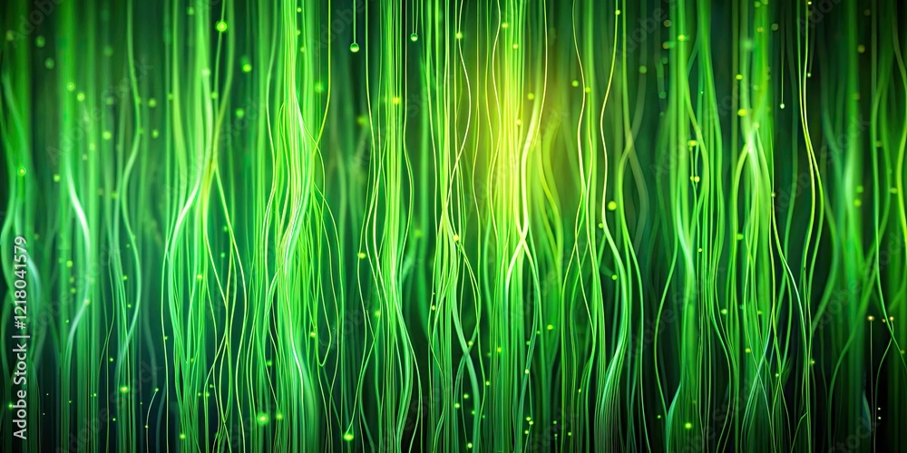 Vertical Abstract Green Seaweed 4K Loop with Flowing Animated Lines for ...