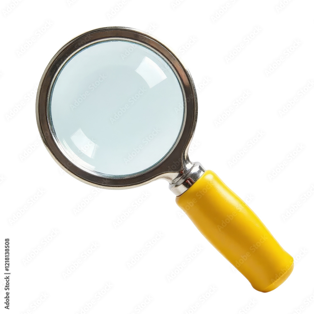 Magnifying glass with yellow handle transparent background Stock Photo ...