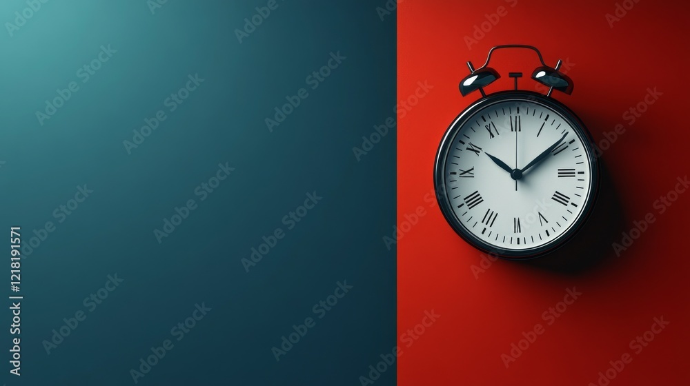 Simple and Elegant Clock Clip-Art Illustration with Minimalistic Design ...