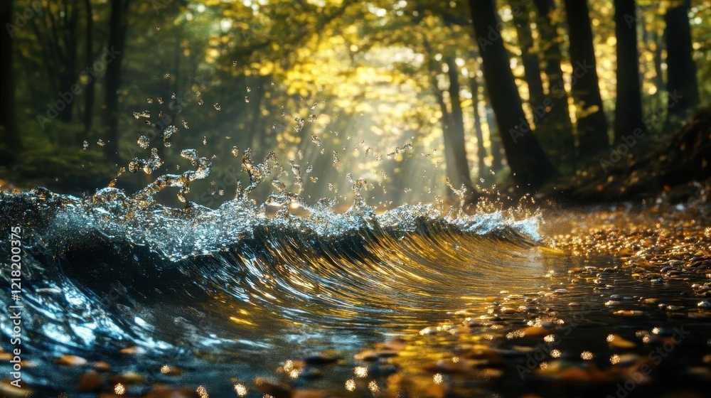 mystical forest wave liquid reality distortion timebending nature ...