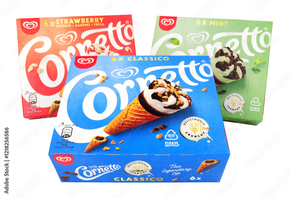 Foto de Stock Walls multi pack cornetto boxes containing mint, classico ...