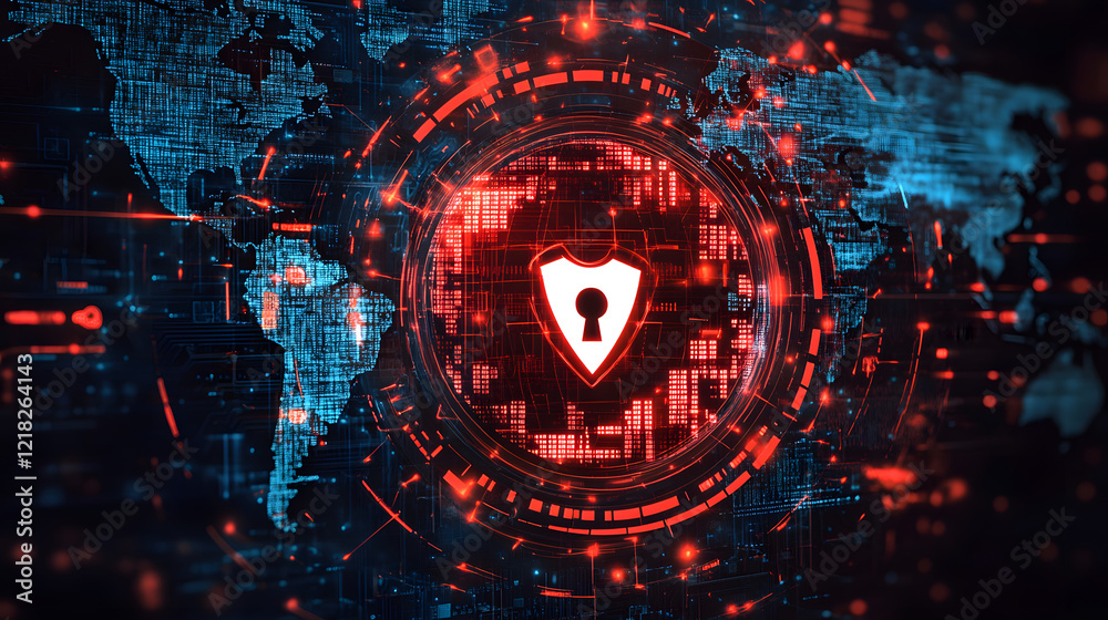 digital world map with privacy breach notification is depicted ...