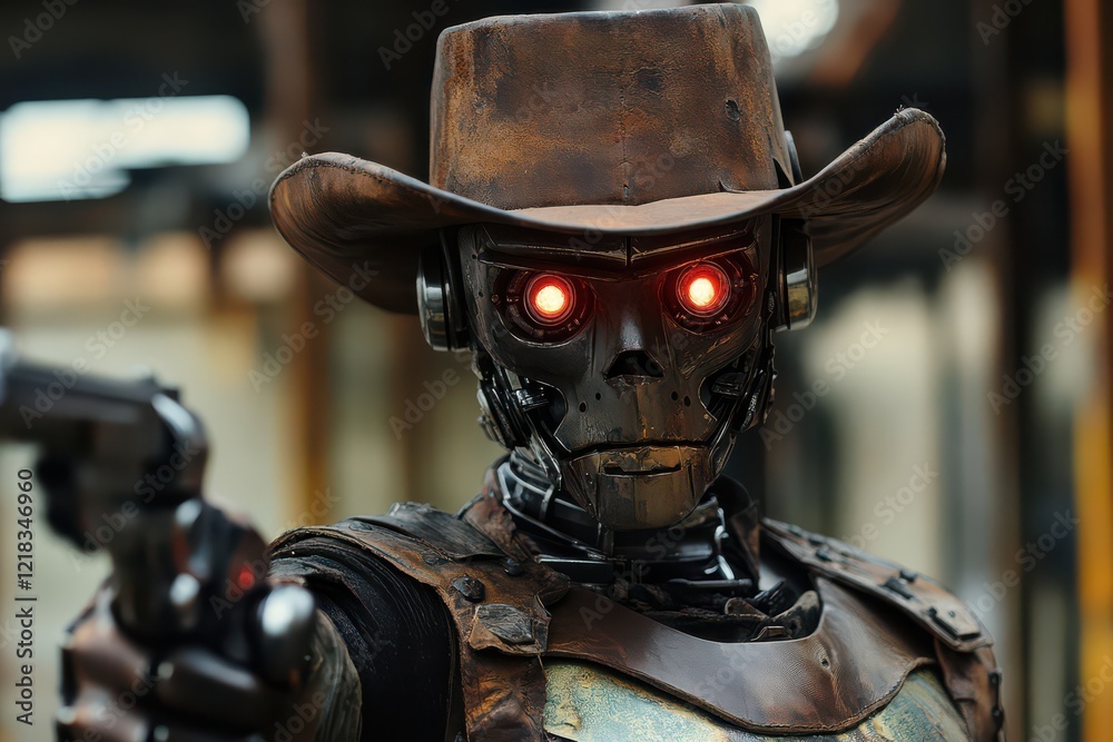 Wild West Robot Cowboy Gunslinger AI Artificial Intelligence Science ...