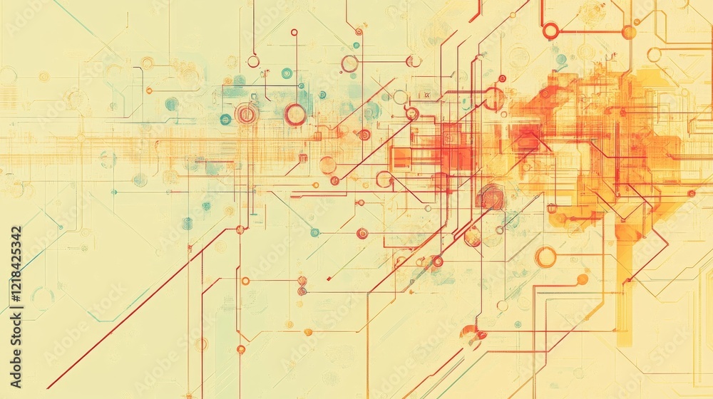 17.A visual representation of structured and unstructured data flows in a lattice pattern, with ...