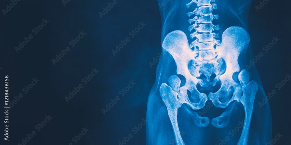 Lumbar Spine and Pelvis XRay Highlighting Skeletal Structure and ...