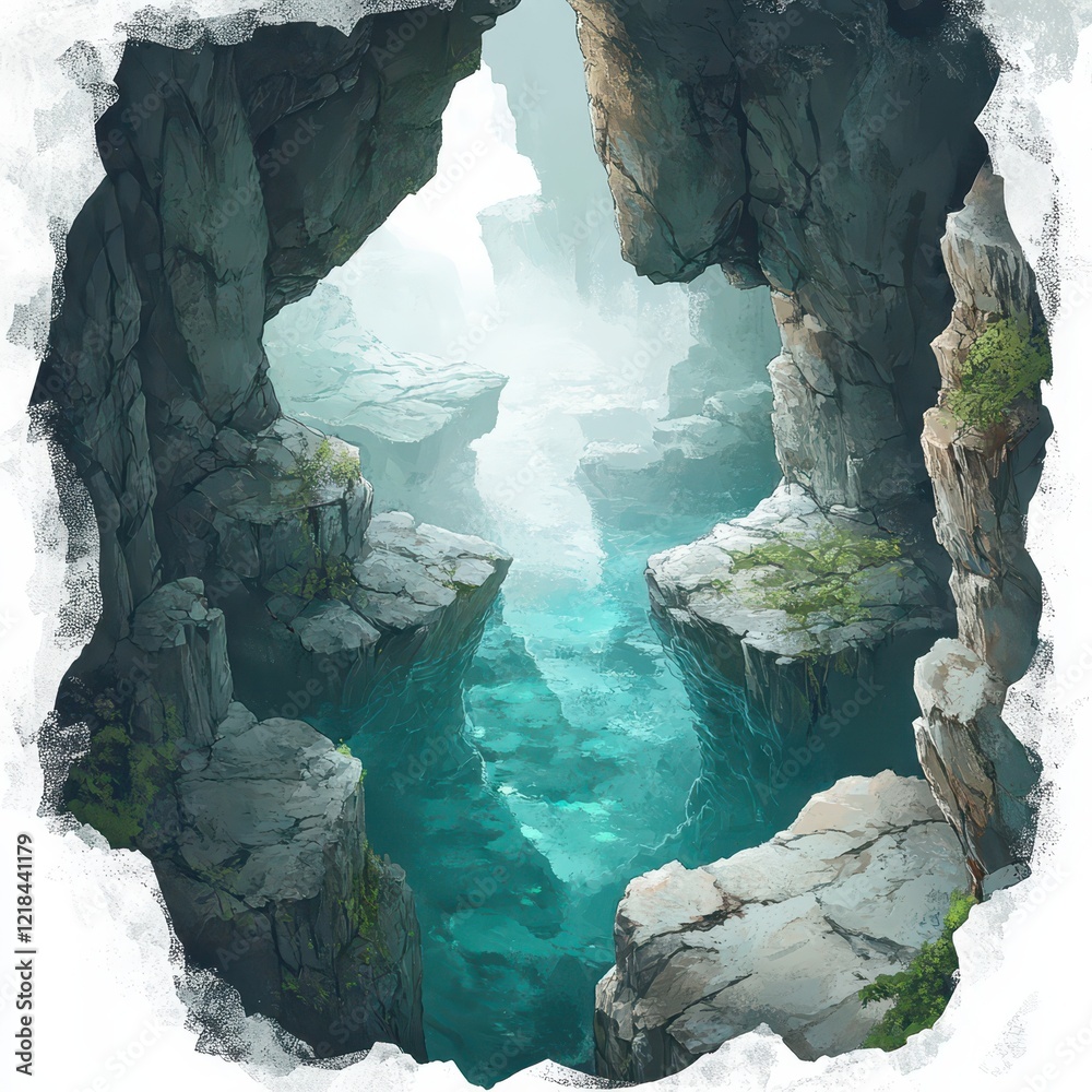 Exploring the Heartsphere Underwater Cavern Jagged Rock Shapes and ...