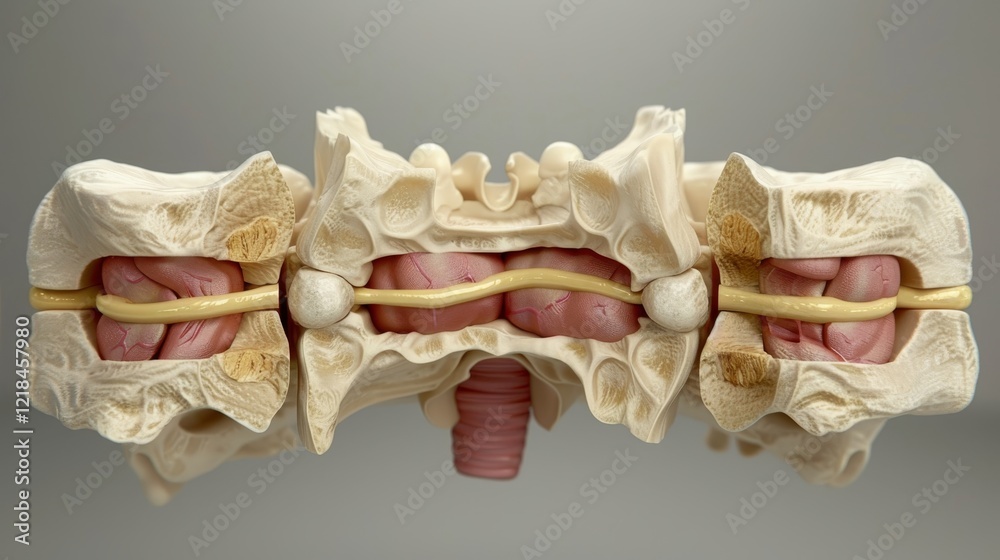 3d illustration depicting the anatomy of lumbar intervertebral disc ...