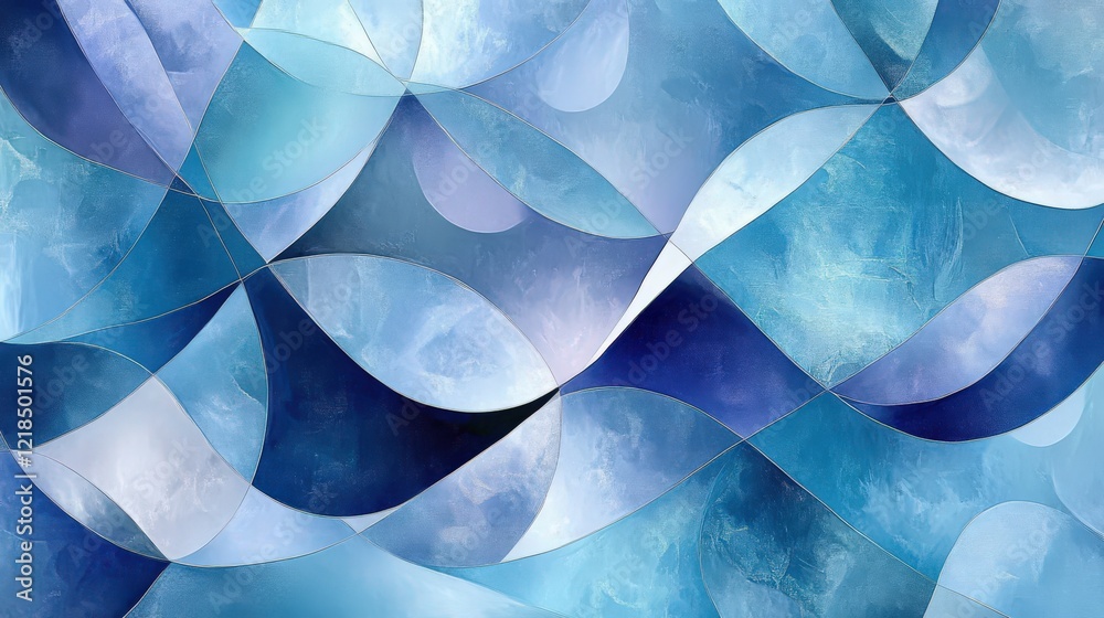 Abstract blue geometric art pattern. Modern design features dynamic ...