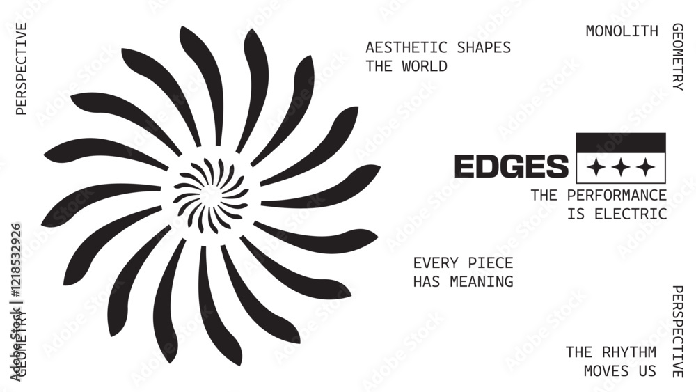 Abstract geometry brutalism background. Brutalist banner template ...