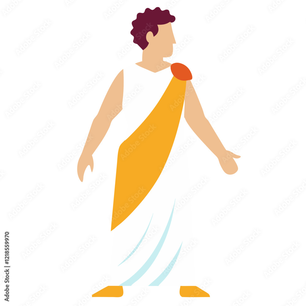 cartoon toga with orange sash on transparent background Stock Vector ...