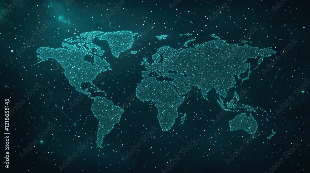 world map Futuristic Maps World map with futuristic interface elements ...