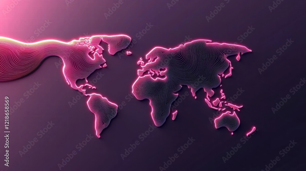 world map Artificial Intelligence and Machine Learning World map with ...