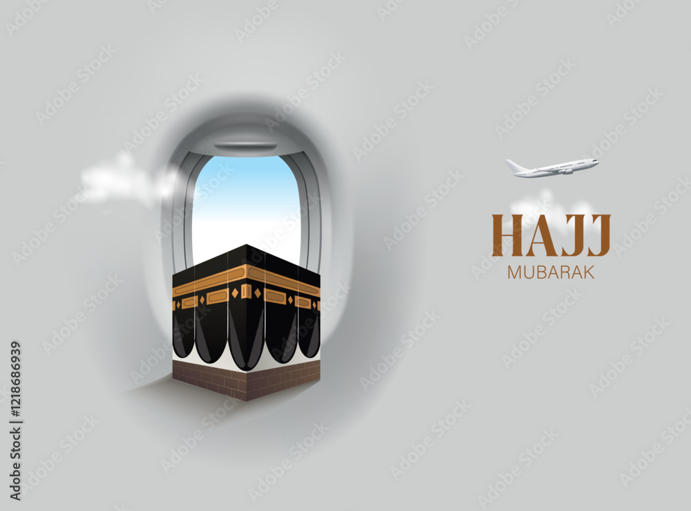 HAJJ. Kaaba Vector for Hajj Mabroor in Mecca Saudi Arabia. looking ...