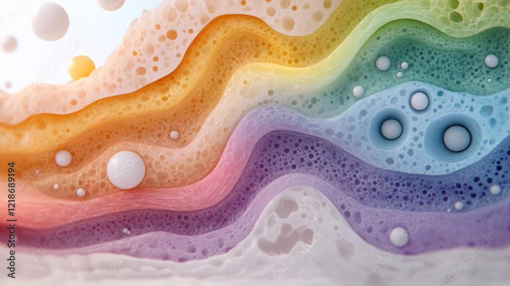 A creative digital artwork depicting a cross-section of human skin ...