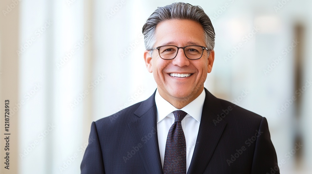 Dynamic business leader portrait in modern office professional ...