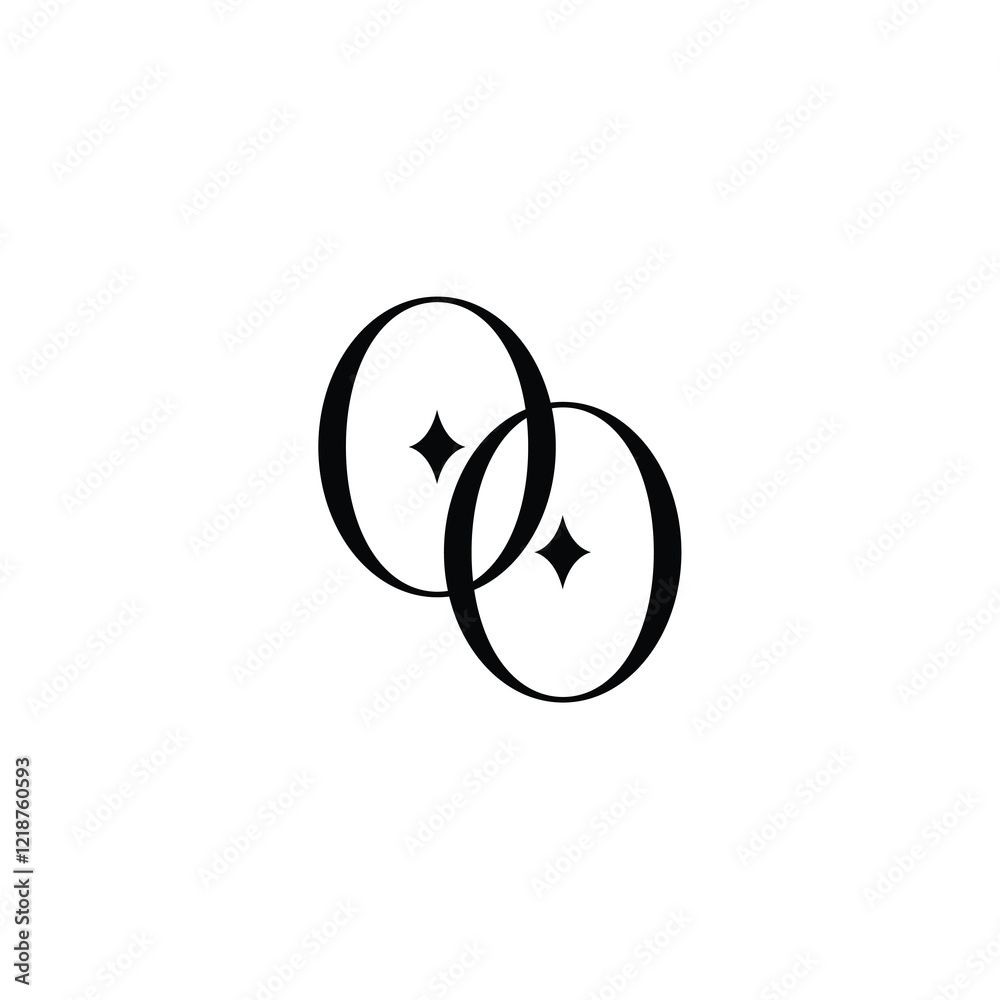 OO monogram logo design letter text name symbol monochrome logotype ...