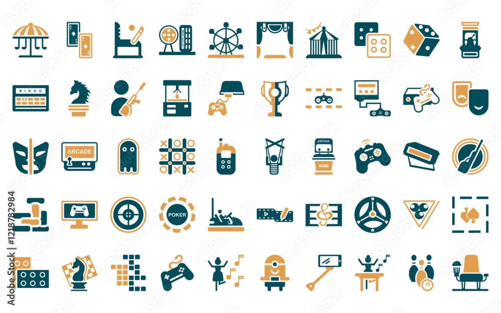 50 linear entertainment icon pack. vector thin line puppet show, ace of ...
