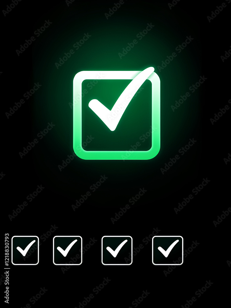 Ilustración de Stock check box icon with correct with different line ...
