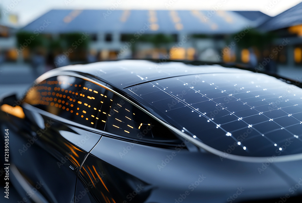 Future clean energy concept, self charging car with new design solar ...