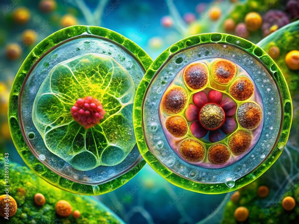 Double Exposure Plant Cell Structure, Science, Biology, Botany ...