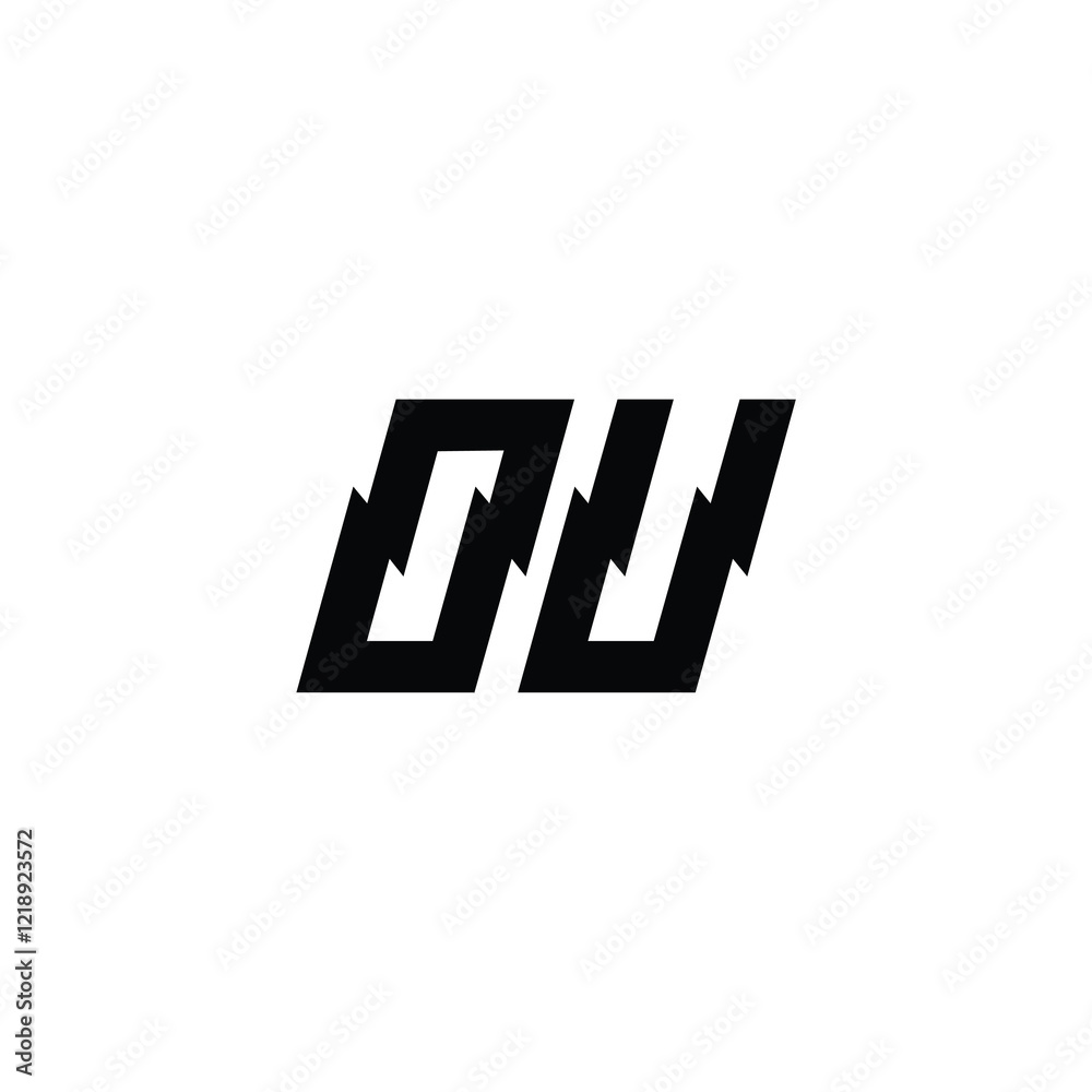 OU monogram logo design letter text name symbol monochrome logotype ...