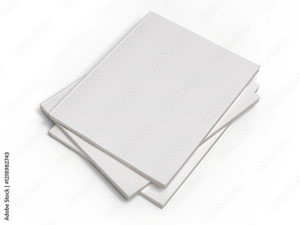 Blank Magazine or Book cover mockup design isolated on white background ...