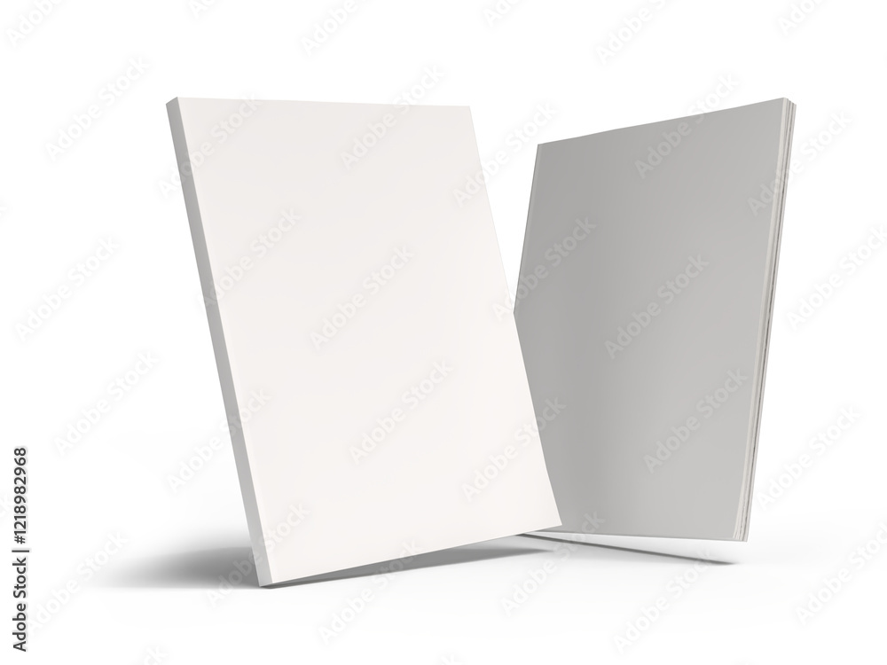 Blank Magazine or Book cover mockup design isolated on white background ...