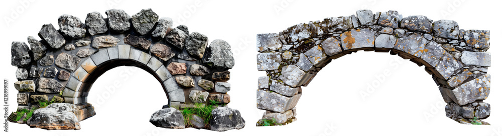 Historic Stone Arches – Rustic Architecture with Moss and Weathered ...