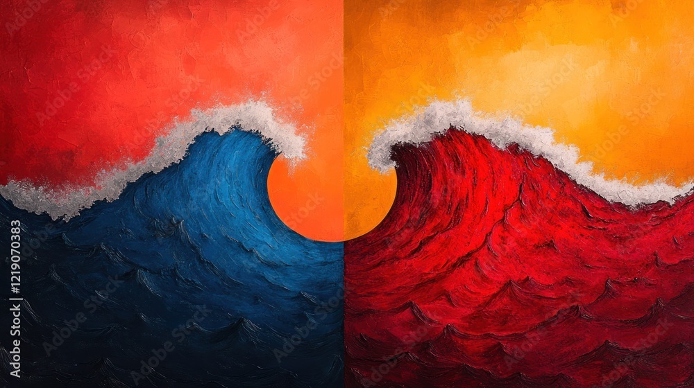 Foto de Stock Moses' Miracle: Ocean Separates to Form Canal for AI ...