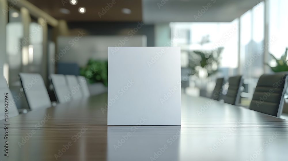Mock up screen in a clean white environment business conference room ...