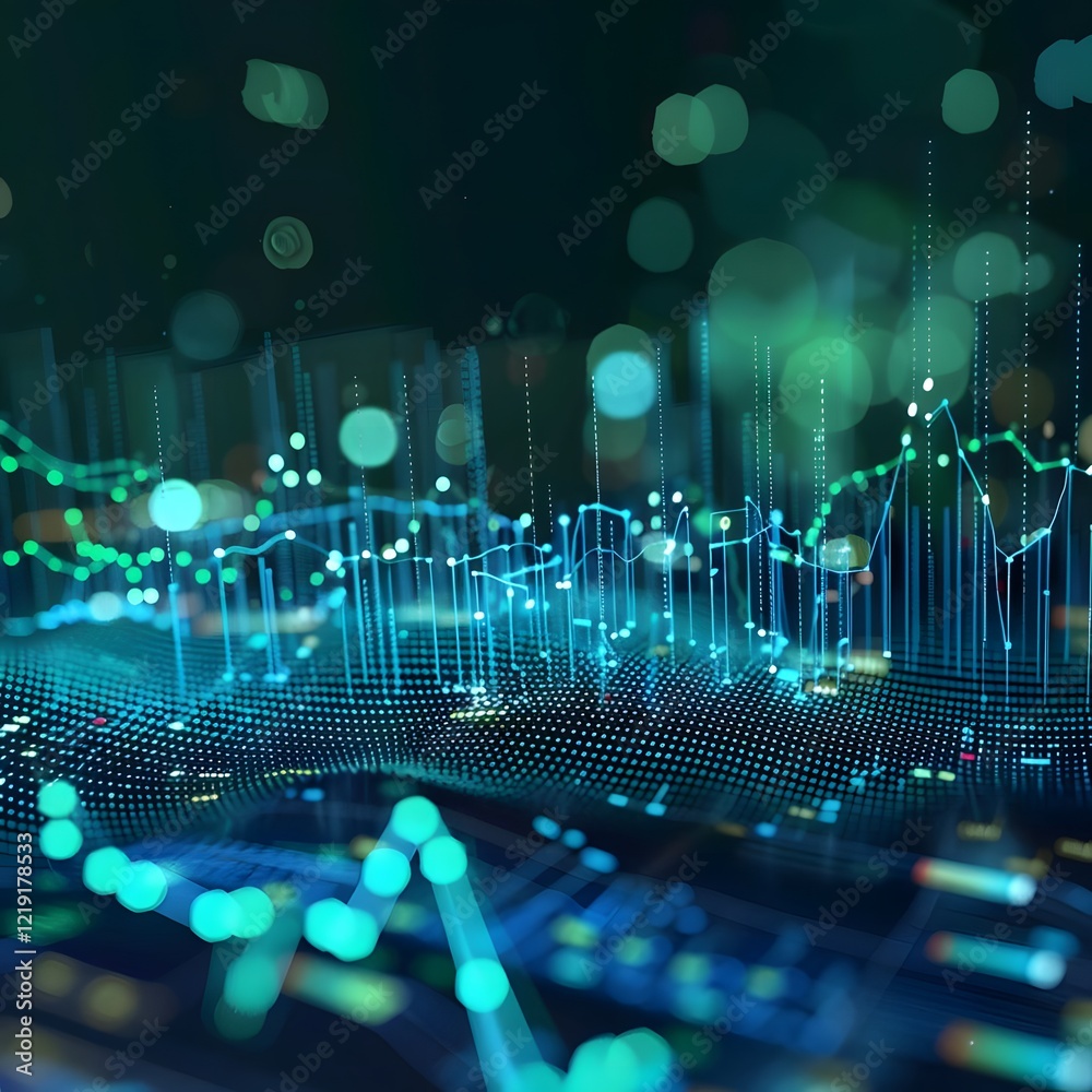 visualize ai data analytics trends in blue and green for strategic ...
