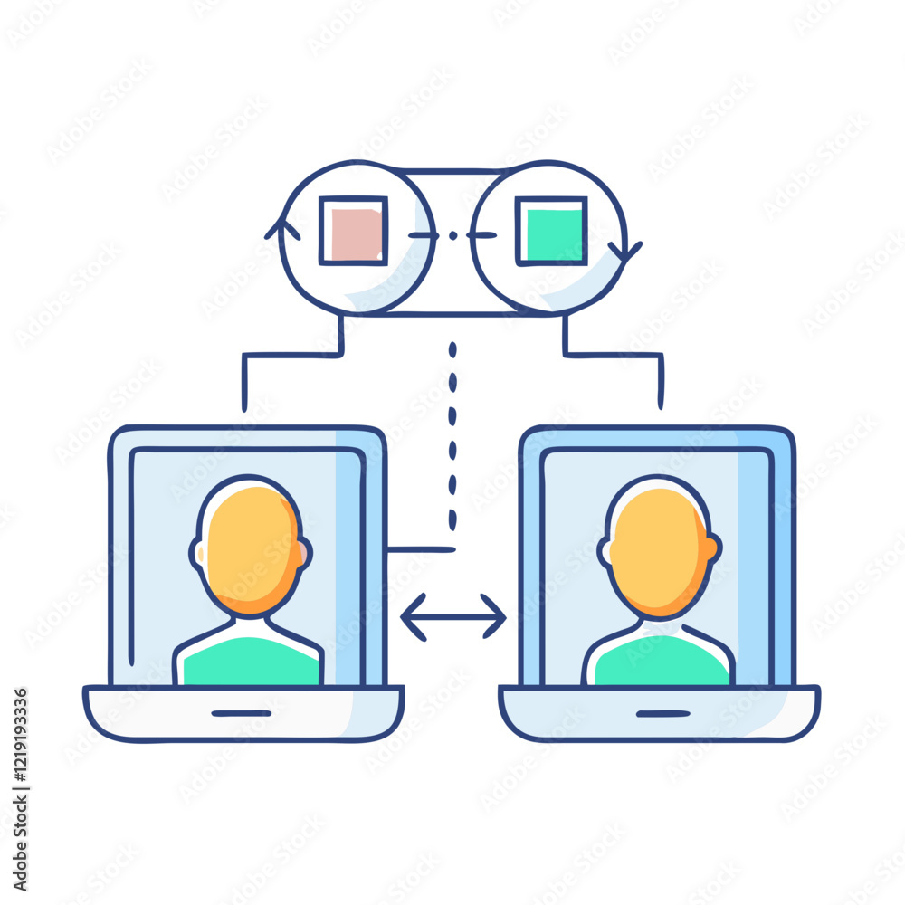 digital twin icon, digital twin vector illustration-simple illustration ...