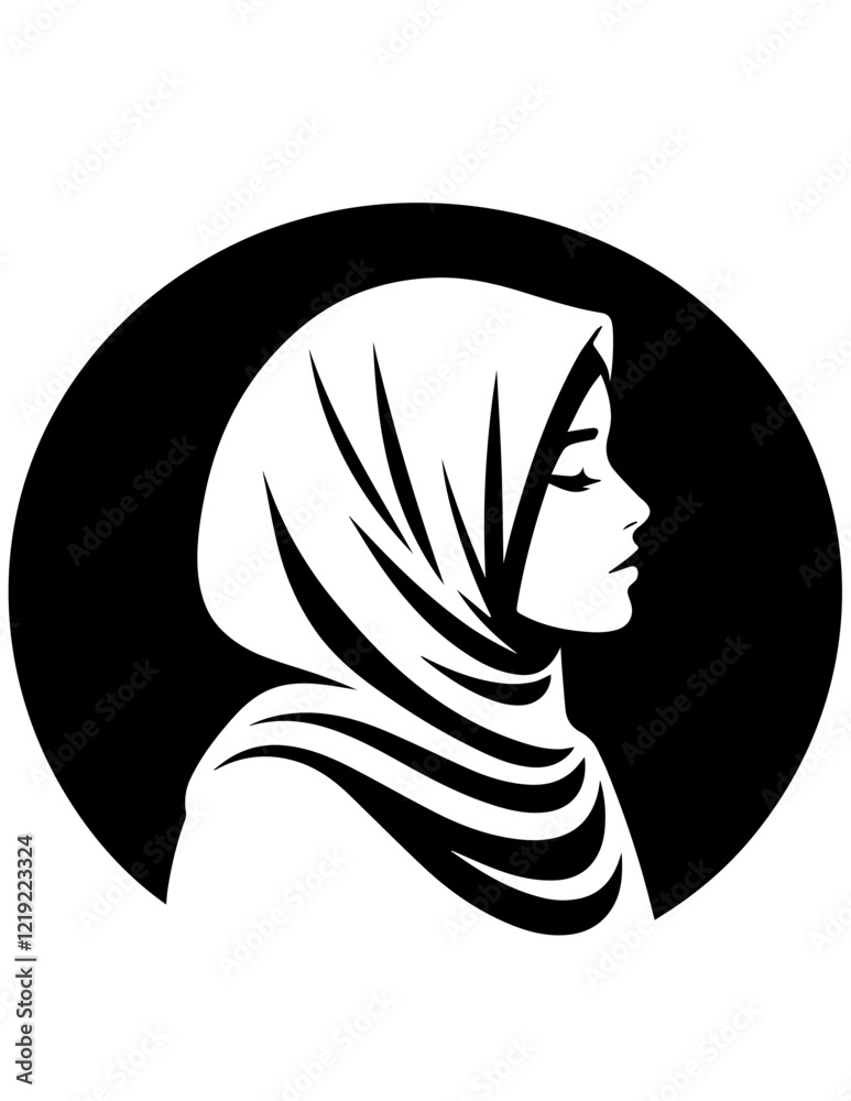 Стоковое векторное изображение «Muslim Woman SVG, Hijab Silhouette ...