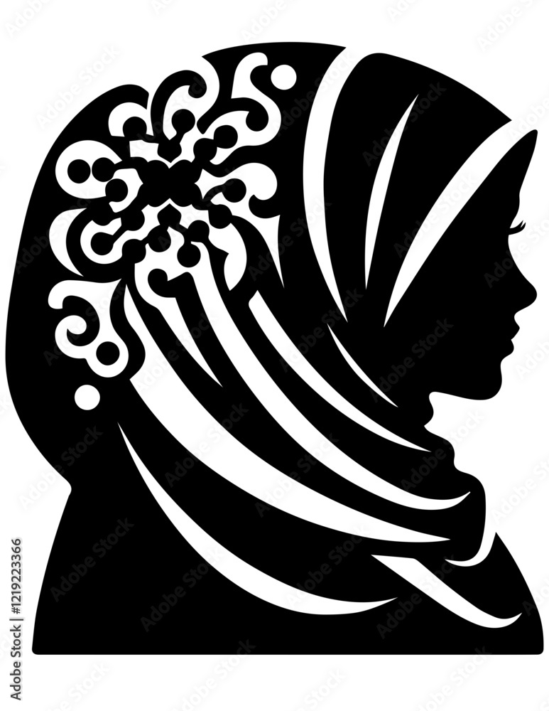 Vector de Stock Muslim Woman SVG, Hijab Silhouette, Hijab Svg, Ramadan ...