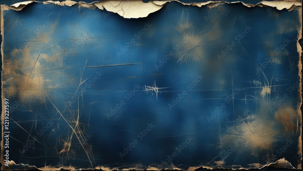 Weathered blue parchment, ancient map texture, torn edges, mysterious ...