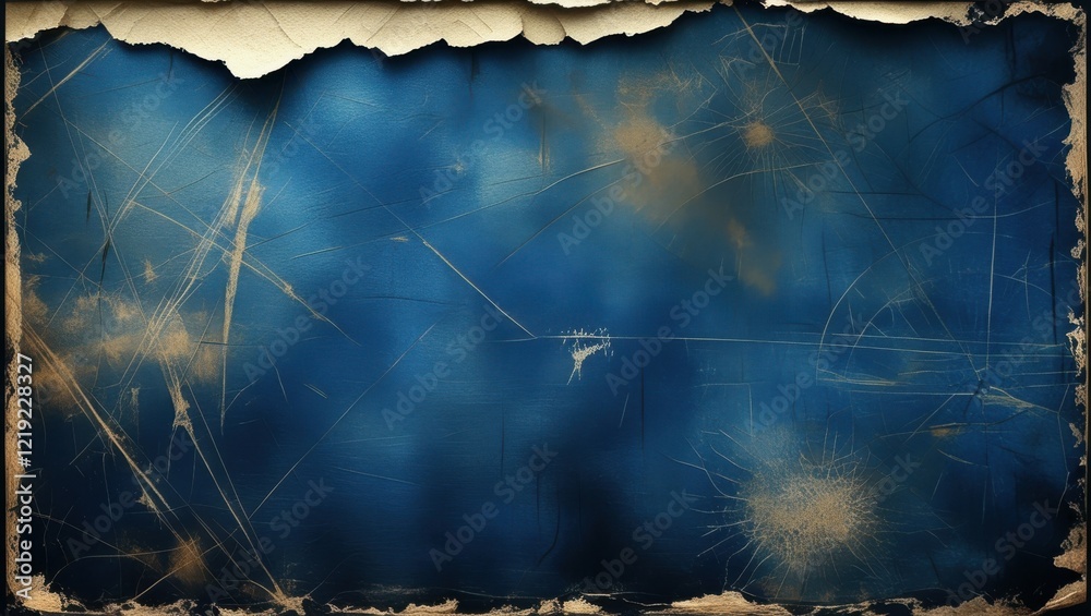 Weathered blue parchment, ancient map texture, torn edges, mysterious ...