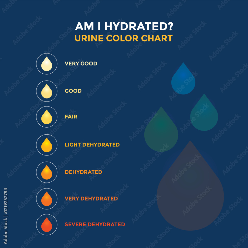 Urine color chart diagram. Vector infographic urine chart illustration ...