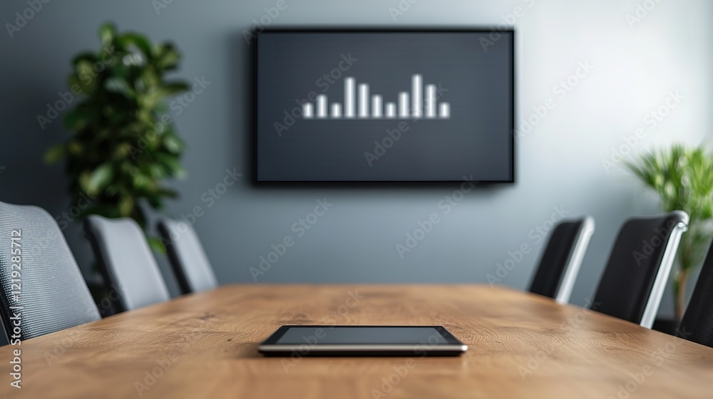 Business meeting setup with tablet modern office environment ...