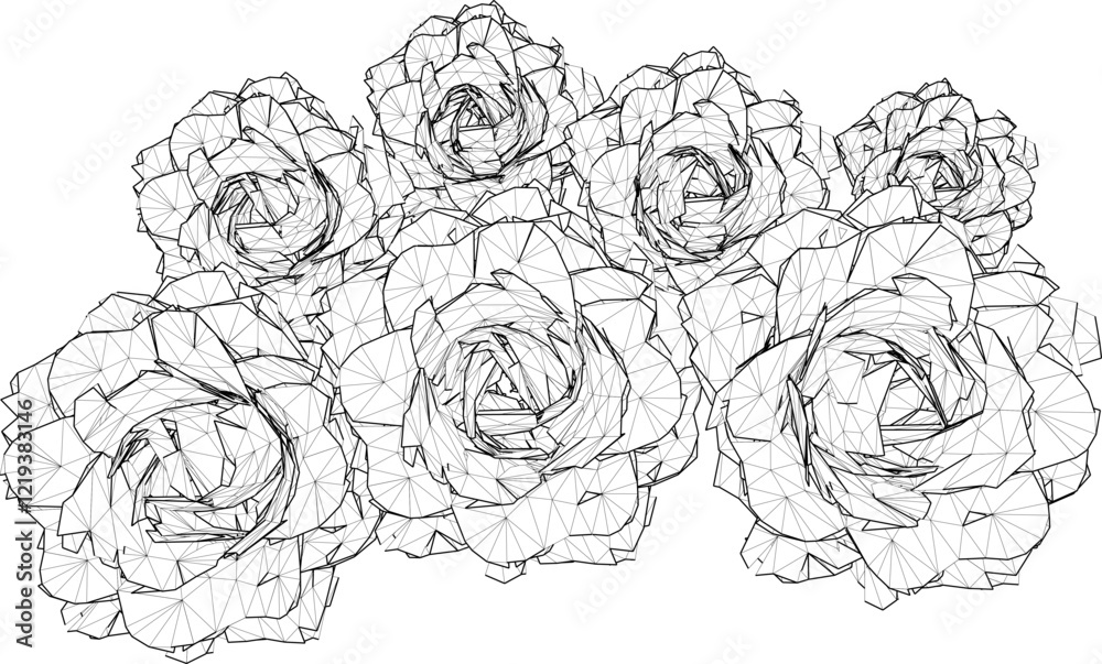 vector sketch design of a rose flower with poisonous thorns Stock ...