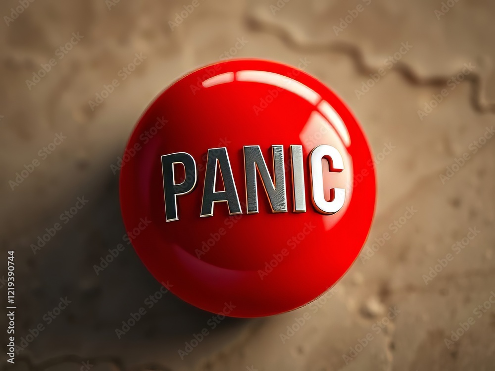 Red Round Panic Button - Vibrant AI Art Stock Illustration | Adobe Stock