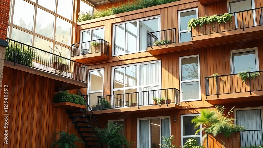 Vibrant Mixed-Use Residential Building Cross-Section Blueprint AI Art ...