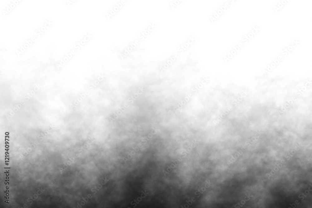 Black smoke fog cloud isolated on transparent white background. dark ...