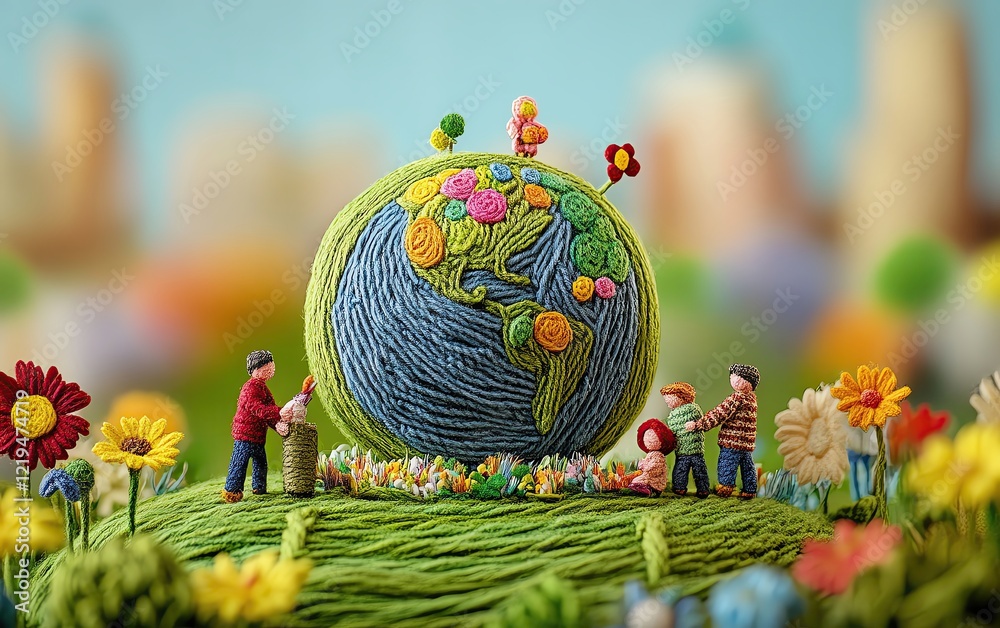 Earth Day Celebration, crafted in a whimsical stop-motion animation ...