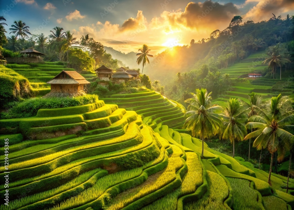 Stunning Balinese Rice Terraces: Lush Green Paddy Fields & Traditional ...