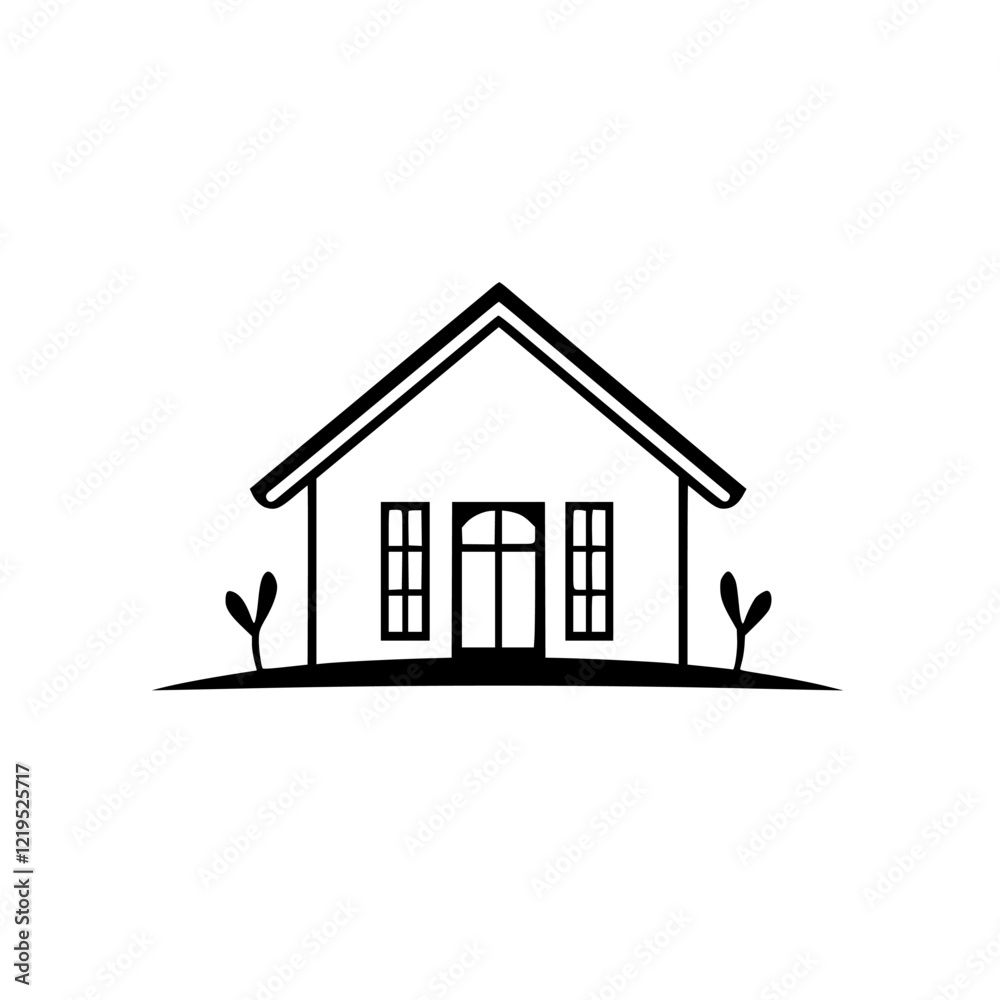 Simple House Illustration: Minimalist Home Design Vector Graphic Stock ...