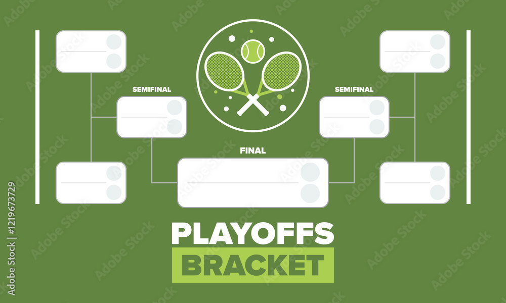 Playoffs bracket. Playoffs grid. Sport tournament bracket. Game and ...