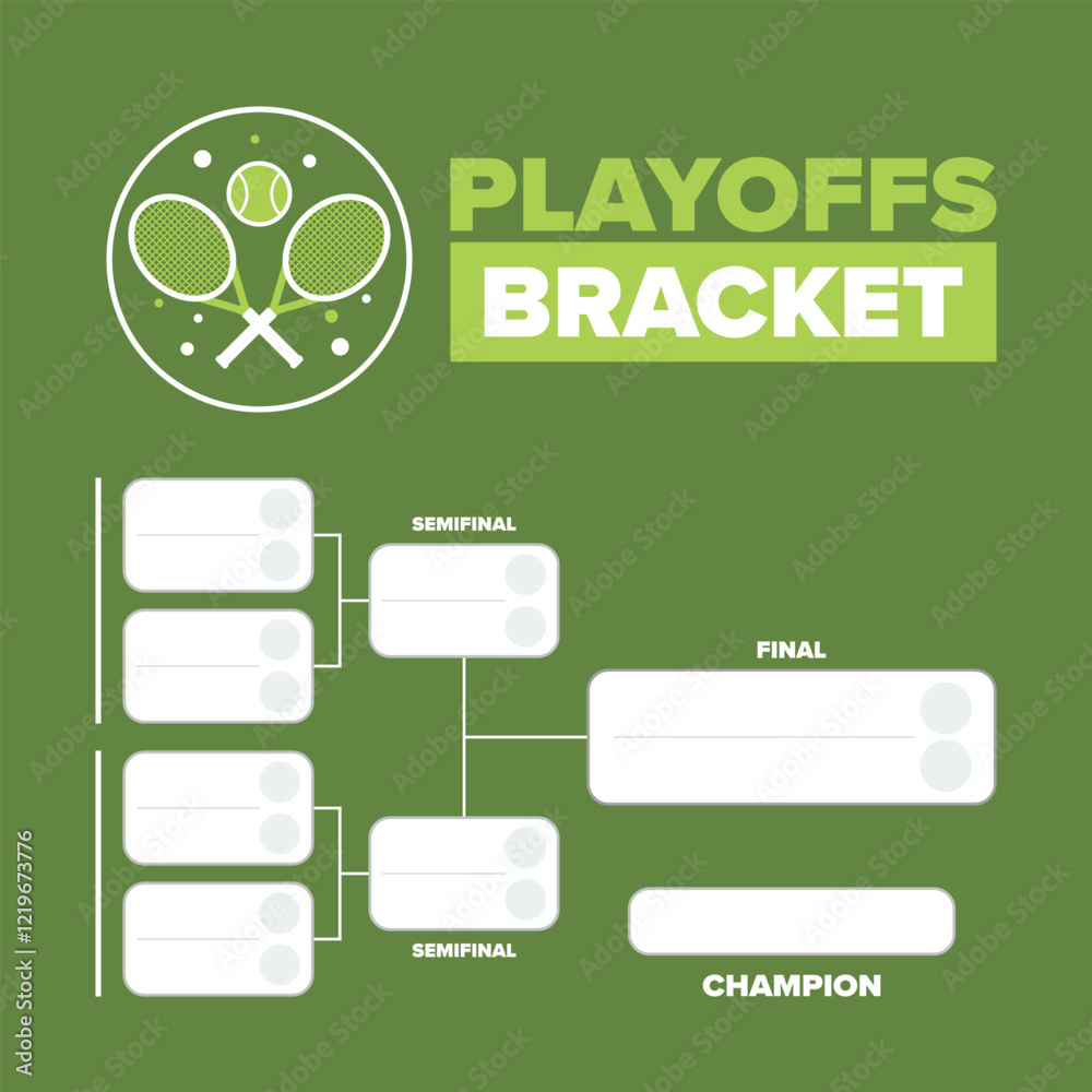Playoffs bracket. Playoffs grid. Sport tournament bracket. Game and ...